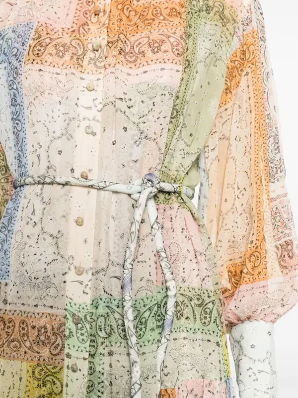 Zimmermann Matchmaker Bandana Patch-print Mini Dress - Neutrals
