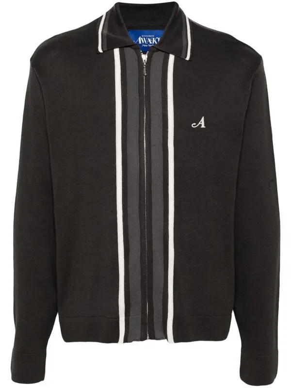 AWAKE NY Striped Jersey Cardigan