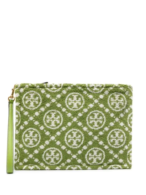 Tory Burch T Monogram Terrycloth Cluch Bag