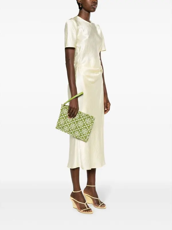 Tory Burch T Monogram Terrycloth Cluch Bag