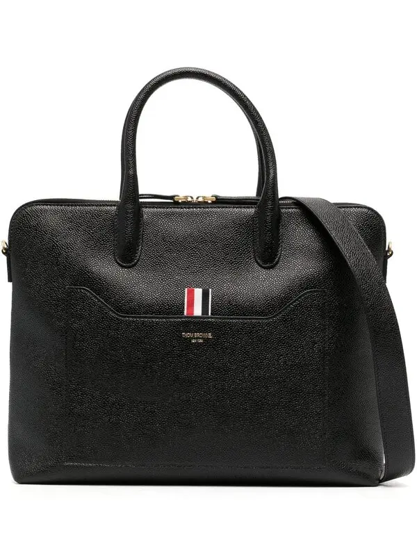 Thom Browne 4-bar Leather Briefcase - Black