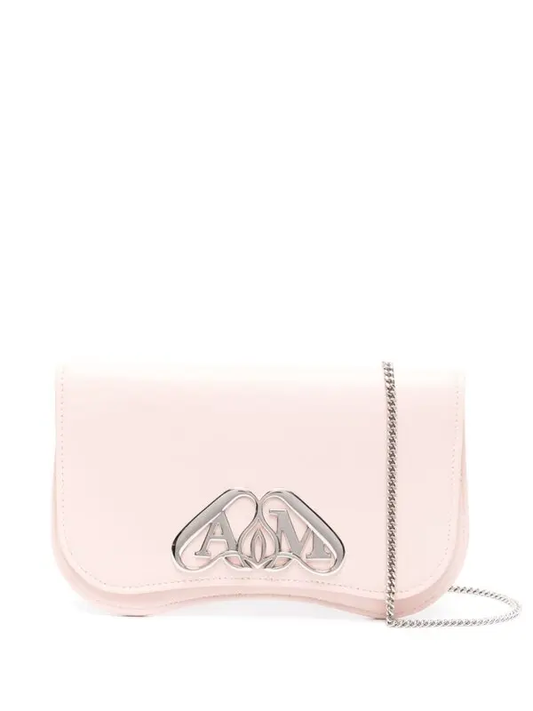 Alexander McQueen Logo-plaque Leather Crossbody Bag - Pink