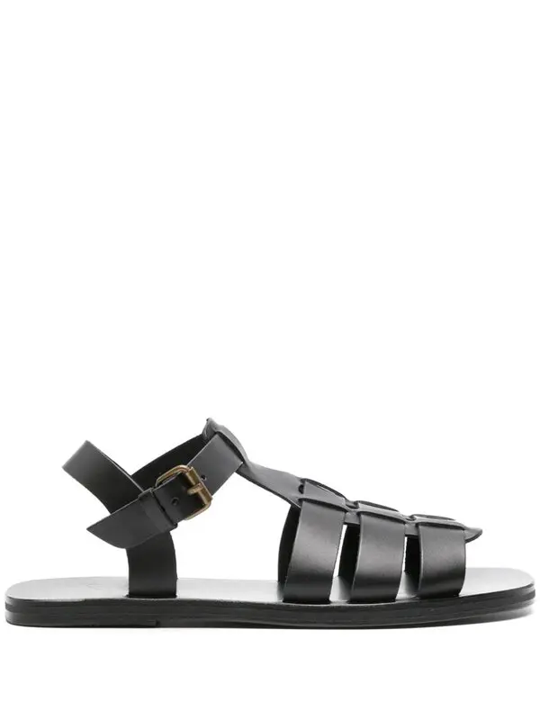 ANCIENT GREEK SANDALS Ektoras Leather Sandals - Black