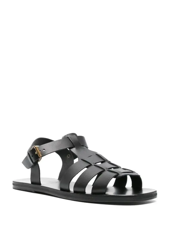 ANCIENT GREEK SANDALS Ektoras Leather Sandals - Black