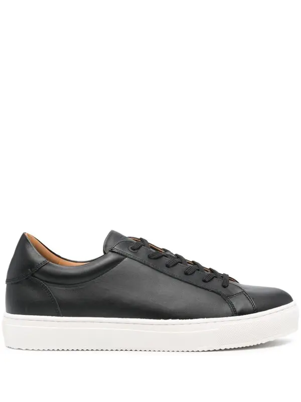 Boggi Milano Panelled Leather Sneakers - Black