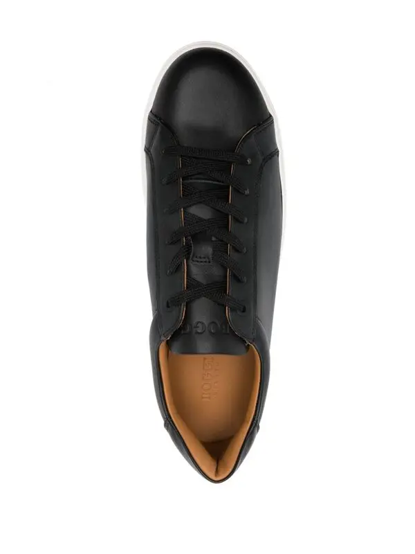 Boggi Milano Panelled Leather Sneakers - Black