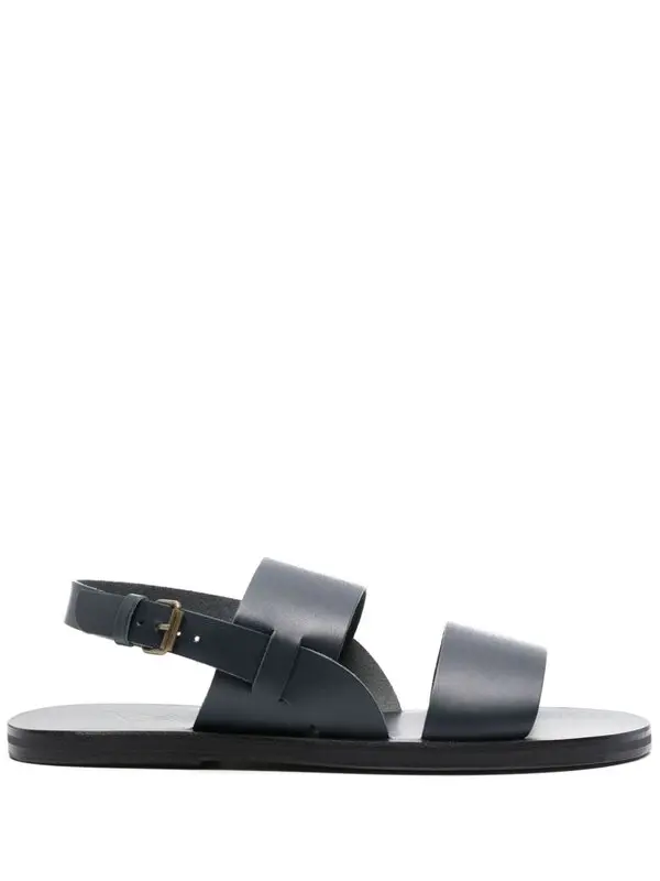 ANCIENT GREEK SANDALS Irodotos Leather Flat Sandals - Blue