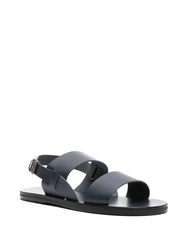 ANCIENT GREEK SANDALS Irodotos Leather Flat Sandals - Blue