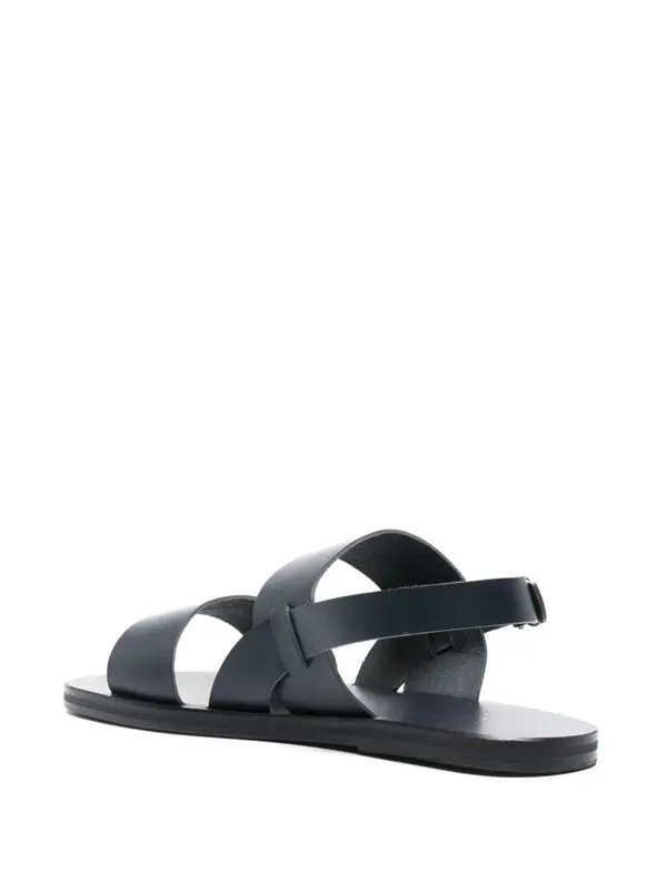 ANCIENT GREEK SANDALS Irodotos Leather Flat Sandals - Blue