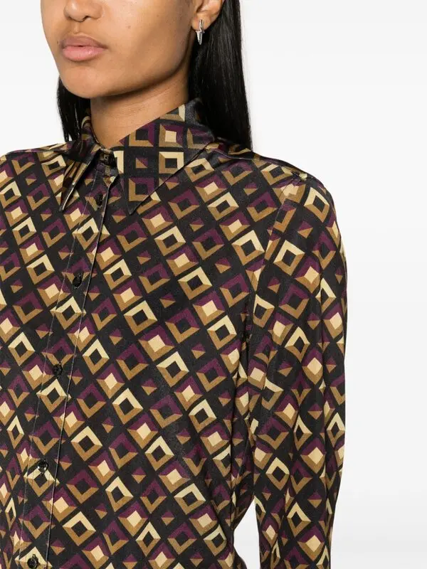 Barbara Bui Geometric-print Long-sleeve Shirt