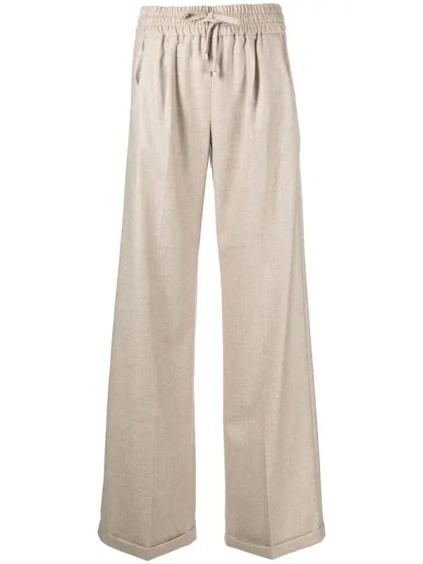 Kiton Wide-leg Cashmere Trousers