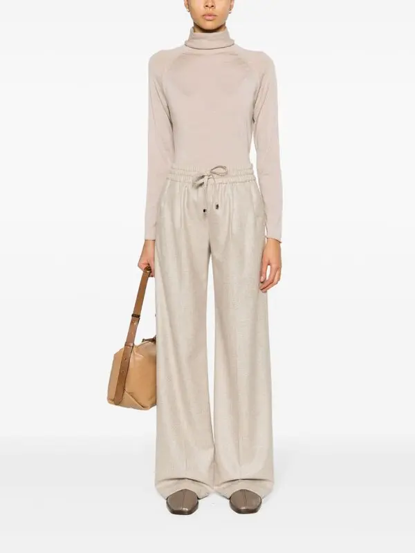 Kiton Wide-leg Cashmere Trousers