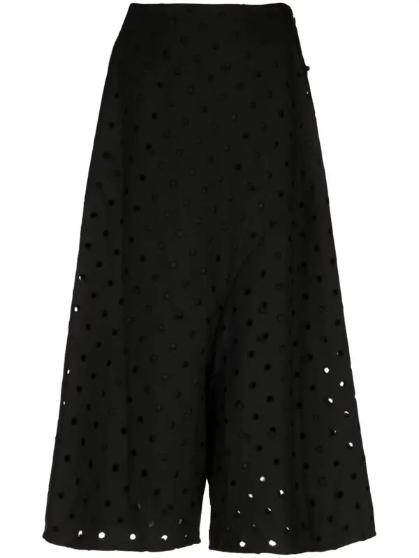 Y’s Polka Dot Gabardine Cropped Trousers