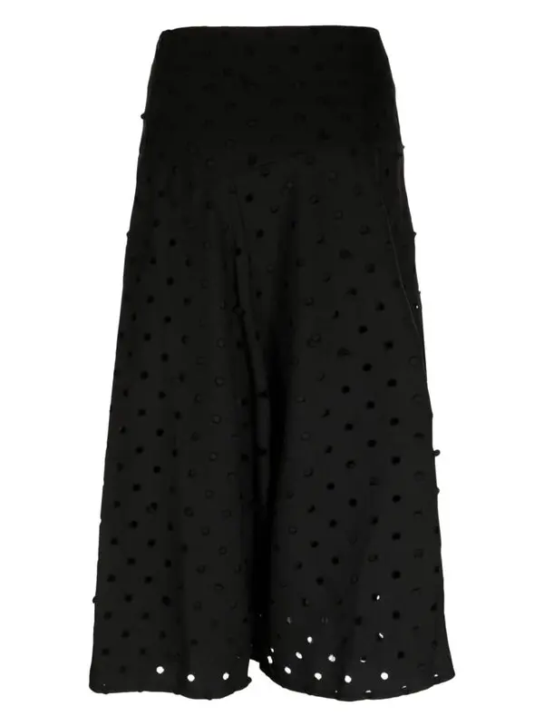 Y’s Polka Dot Gabardine Cropped Trousers