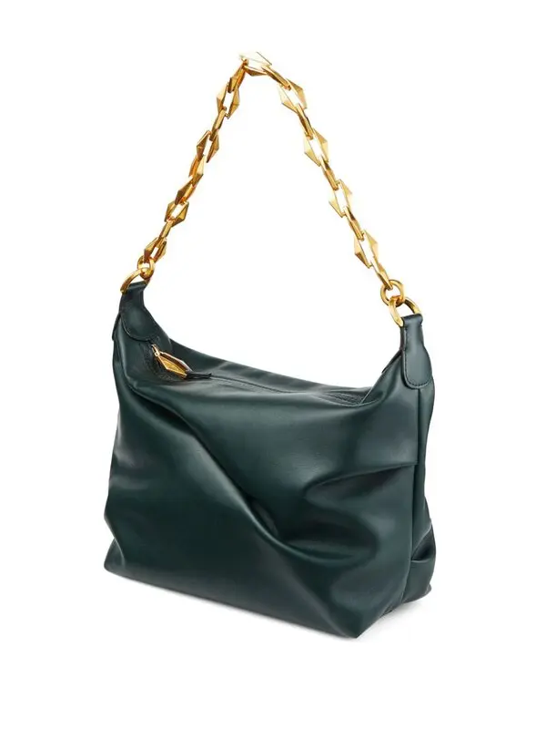 JIMMY CHOO Small Diamond Soft Leather Shoulder Bag