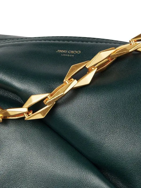 JIMMY CHOO Small Diamond Soft Leather Shoulder Bag