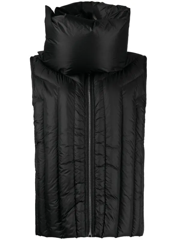 Rick Owens Funnel-neck Quilted Down Gilet