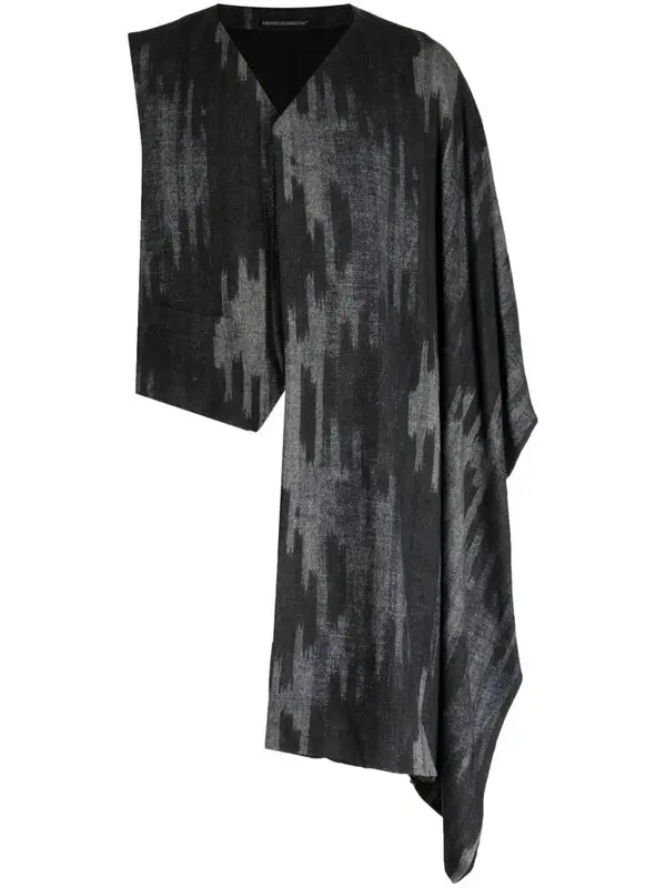 Yohji Yamamoto Graphic-print Asymmetric Vest