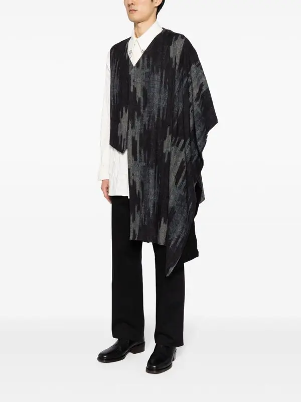 Yohji Yamamoto Graphic-print Asymmetric Vest