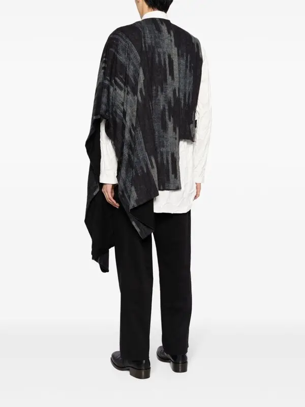 Yohji Yamamoto Graphic-print Asymmetric Vest