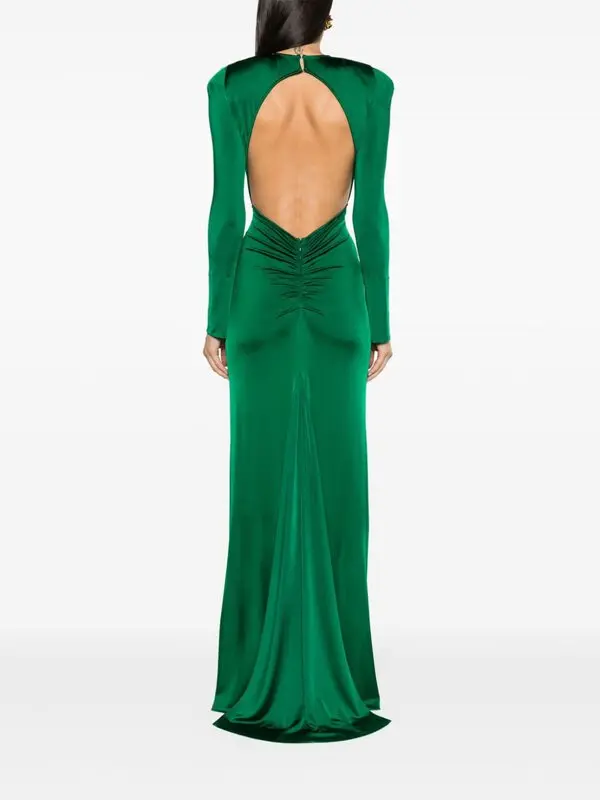 Victoria Beckham Gathered-detail Open-back Gown