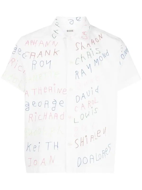 BODE Familial Hall Embroidered Cotton Shirt