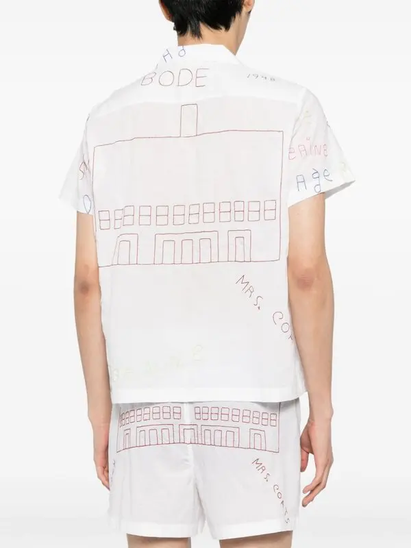 BODE Familial Hall Embroidered Cotton Shirt