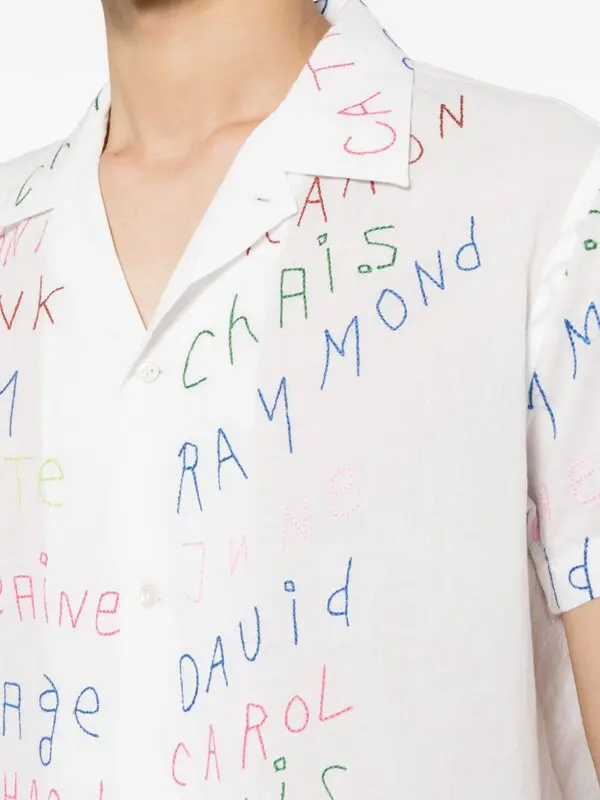 BODE Familial Hall Embroidered Cotton Shirt