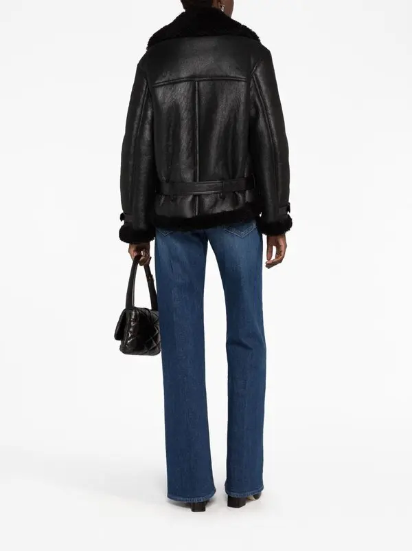 Saint Laurent Faux-fur Trim Leather Jacket