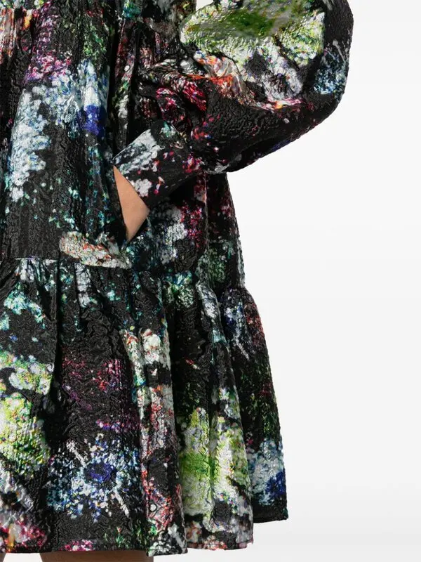 Stine Goya Jasmine Glitter Bloom-print Minidress