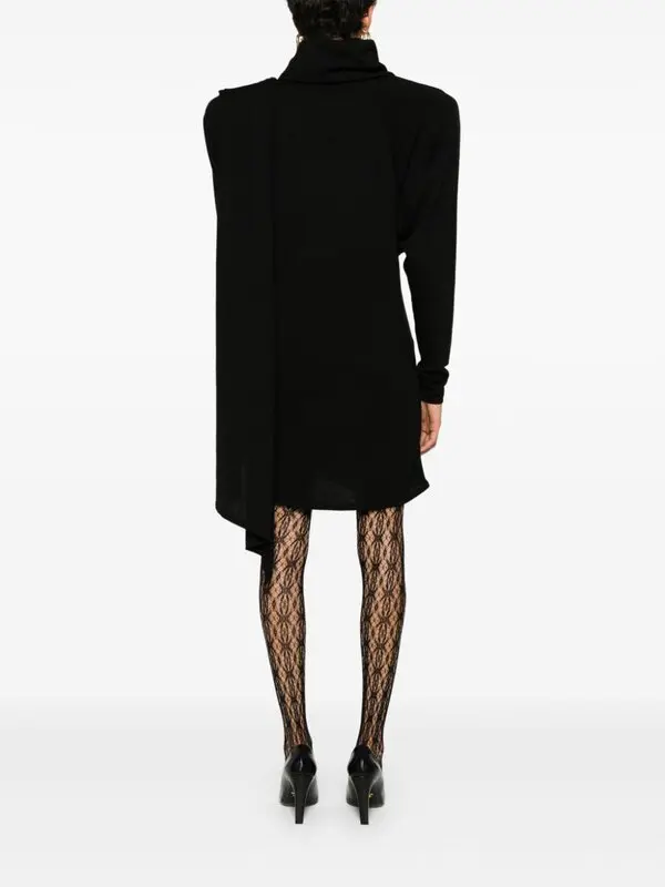 Saint Laurent Hooded Wool Dress - Black