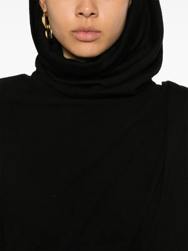 Saint Laurent Hooded Wool Dress - Black