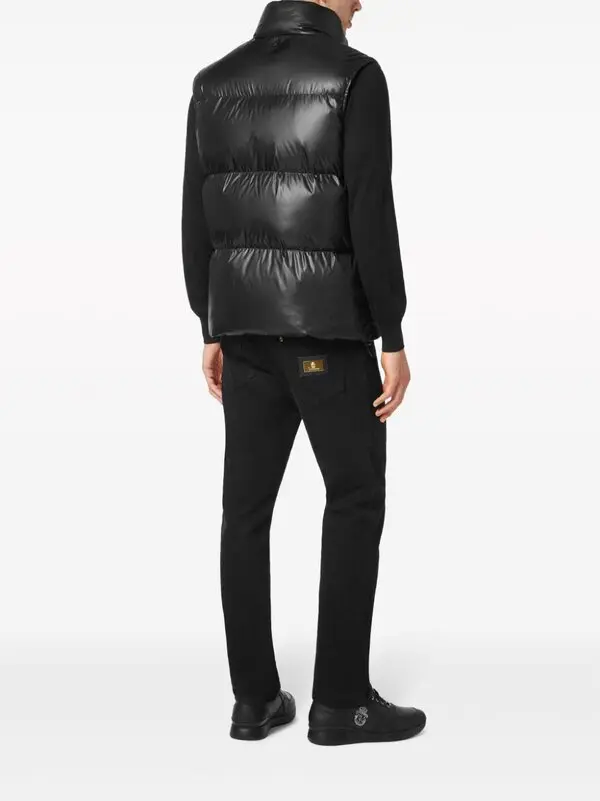 BILLIONAIRE Logo-embroidered Padded Gilet - Black