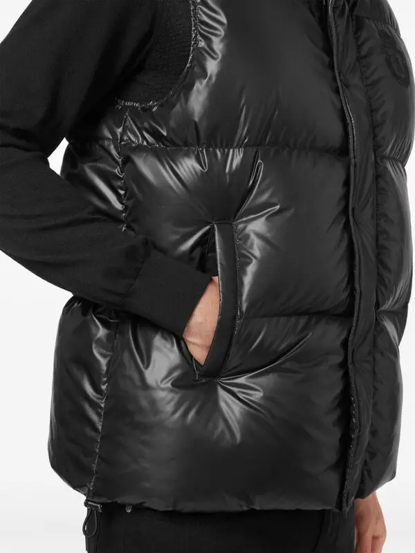 BILLIONAIRE Logo-embroidered Padded Gilet - Black