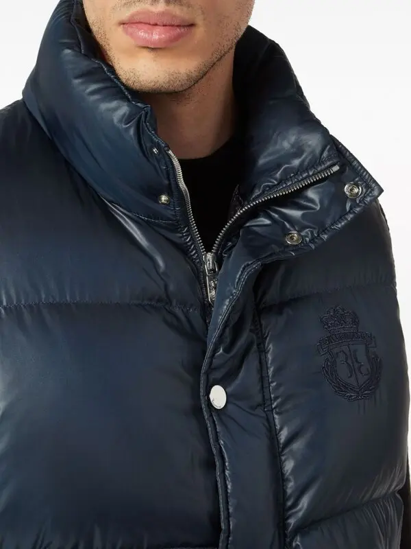 BILLIONAIRE Logo-embroidered Padded Gilet - Blue