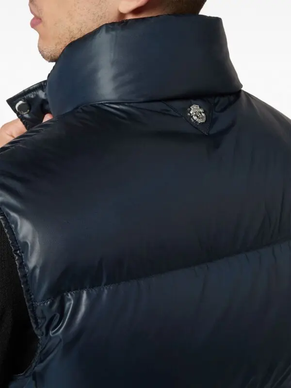 BILLIONAIRE Logo-embroidered Padded Gilet - Blue