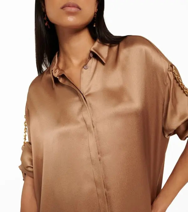 gold silk shirt dress Men's Satin Gold Dress Shirt