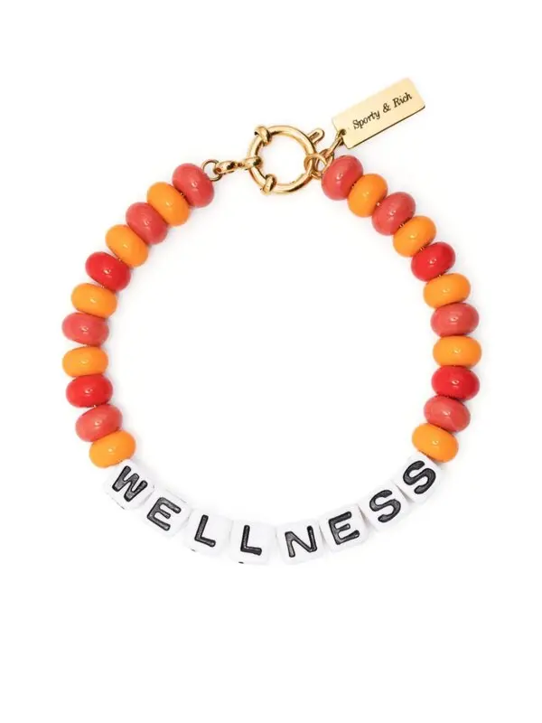 SPORTY & RICH Wellness Bead Bracelet - Orange