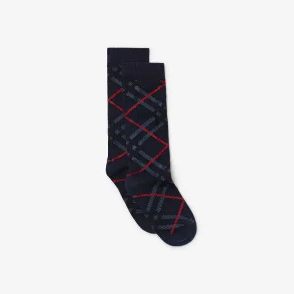Burberry Check Blend Socks - Bugle Blue
