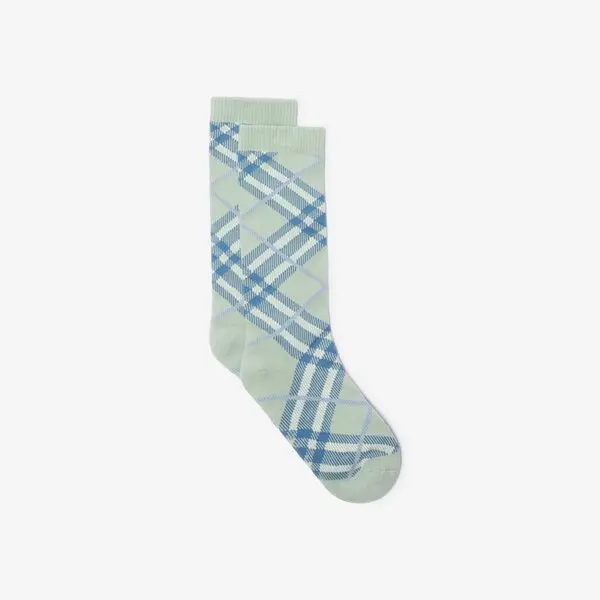 Burberry Check Blend Socks - Seafoam Green