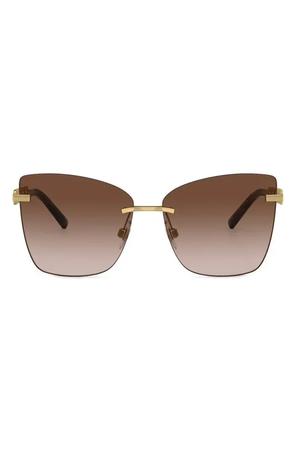 Dolce & Gabbana 59mm Gradient Butterfly Sunglasses - Brown  display picture 1