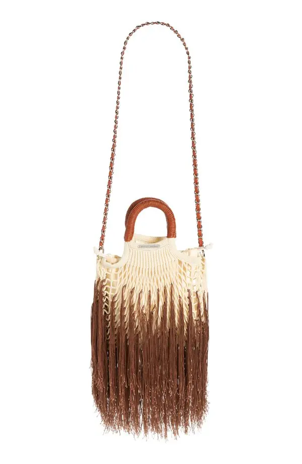 PETIT KOURAJ Fringe Top Handle Bag