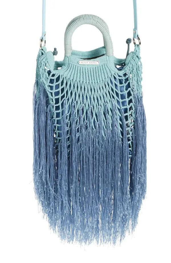 PETIT KOURAJ Mini Fringe Top Handle Bag