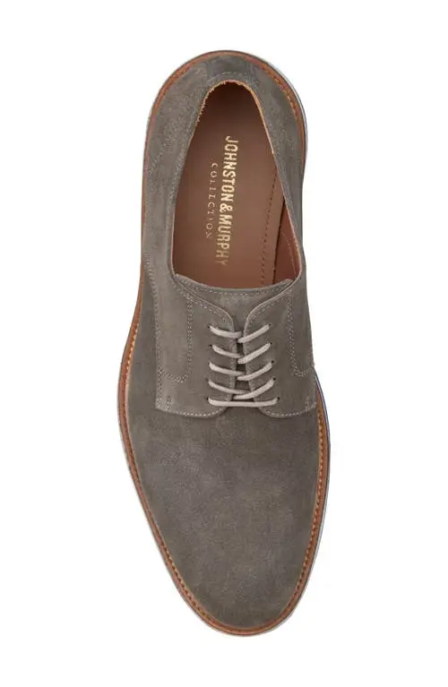Johnston & Murphy Collection Jenson Plain Toe Derby - Gray Italian Suede