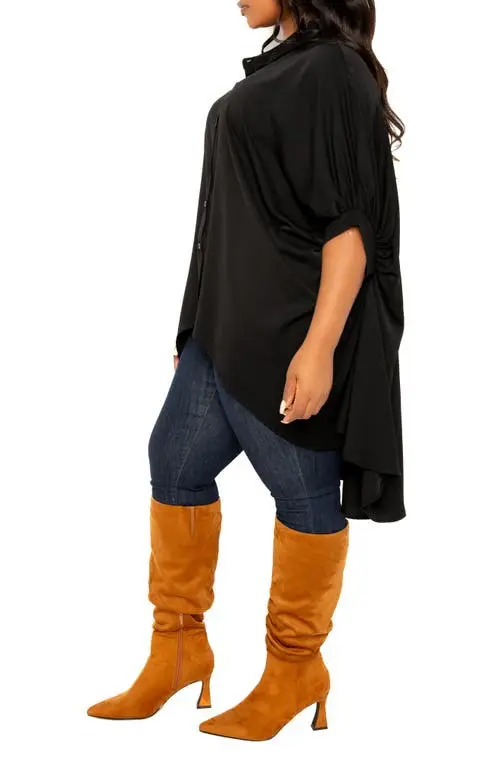 BUXOM COUTURE Flowy High-low Shirt