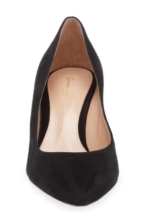 GIANVITO ROSSI Kitten Heel Pointed Toe Pump - Black