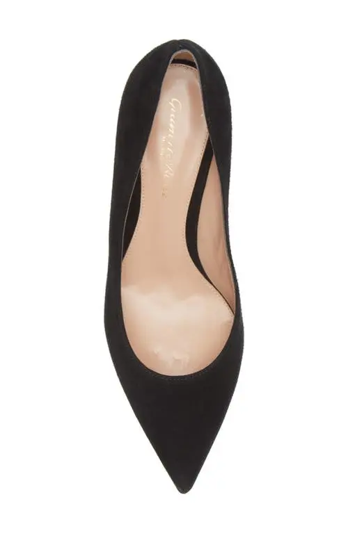 GIANVITO ROSSI Kitten Heel Pointed Toe Pump - Black