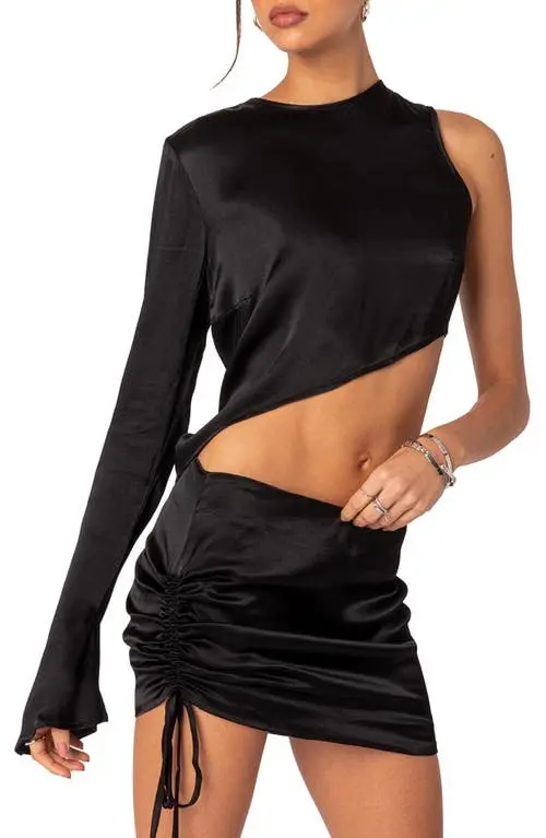 EDIKTED Solstice Asymmetric Satin Top