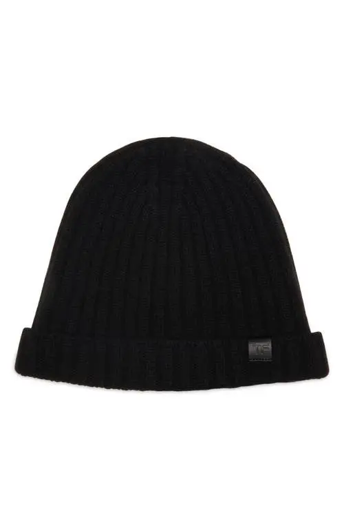 TOM FORD Ribbed Cashmere Beanie - Black