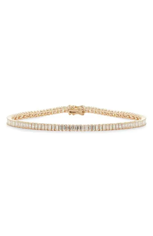 Ef Collection Diamond Baguette Eternity Bracelet - Yellow Gold